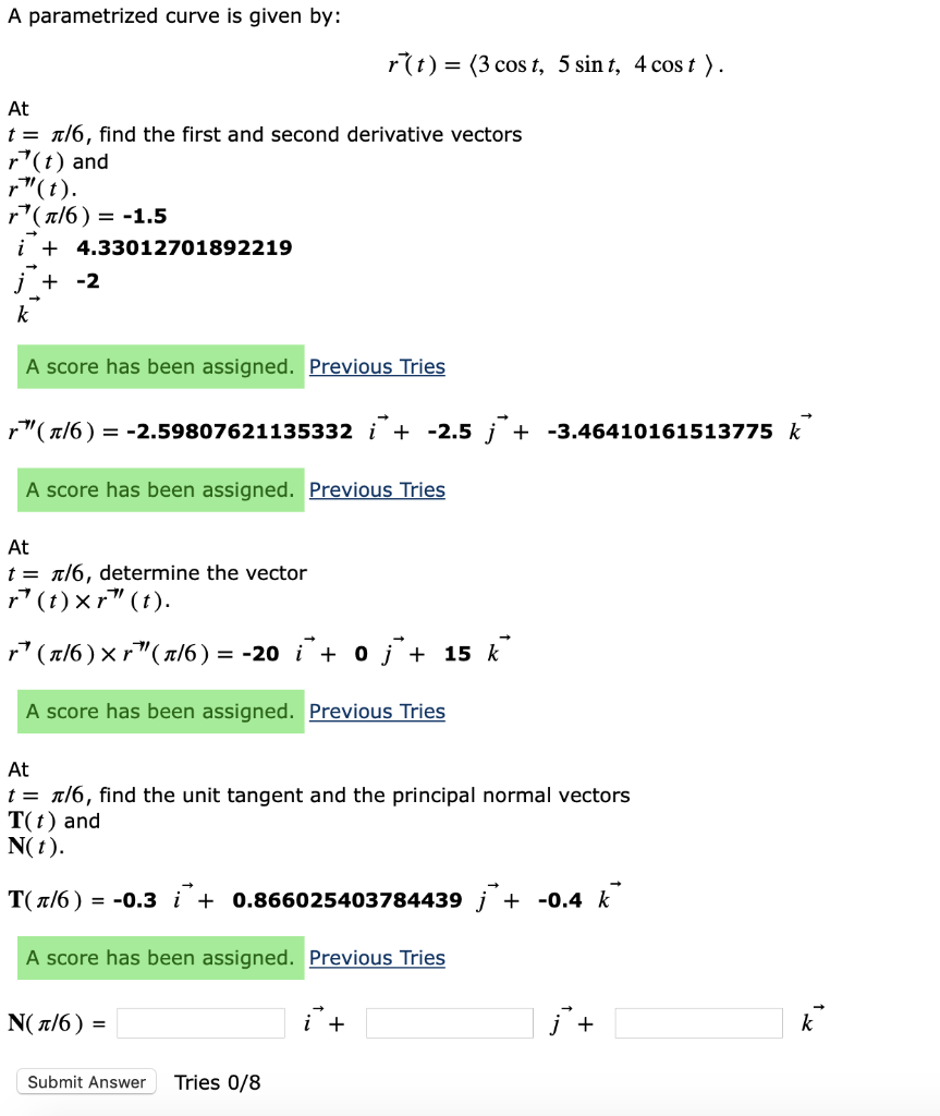 Solved A parametrized curve is given by: r(t)= (3 cos t, 5 | Chegg.com