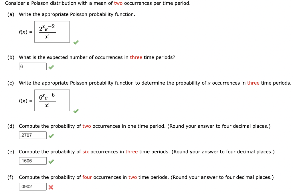 Solved Consider a Poisson distribution with a mean of two | Chegg.com