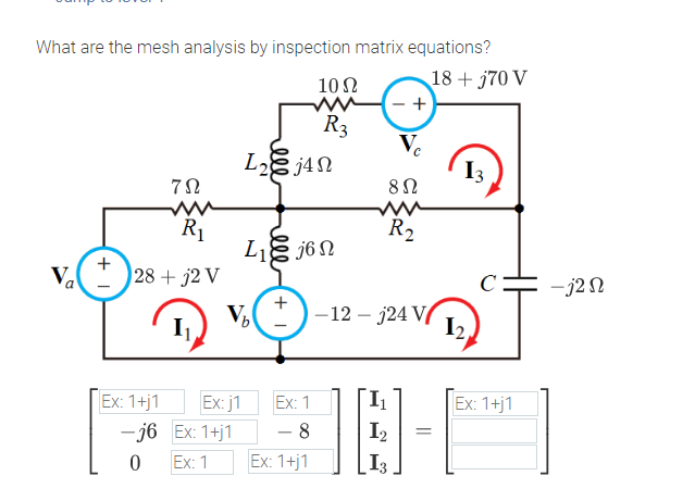 Solved What are the mesh analysis by inspection matrix | Chegg.com