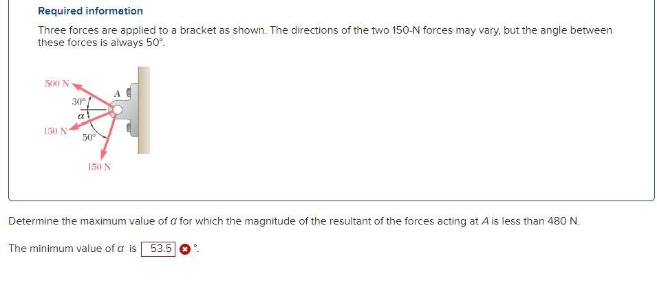 Solved Required information Three forces are applied to a | Chegg.com