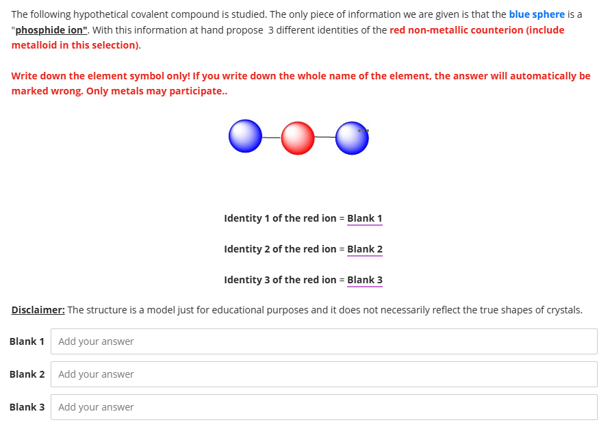 Solved The following hypothetical covalent compound is | Chegg.com