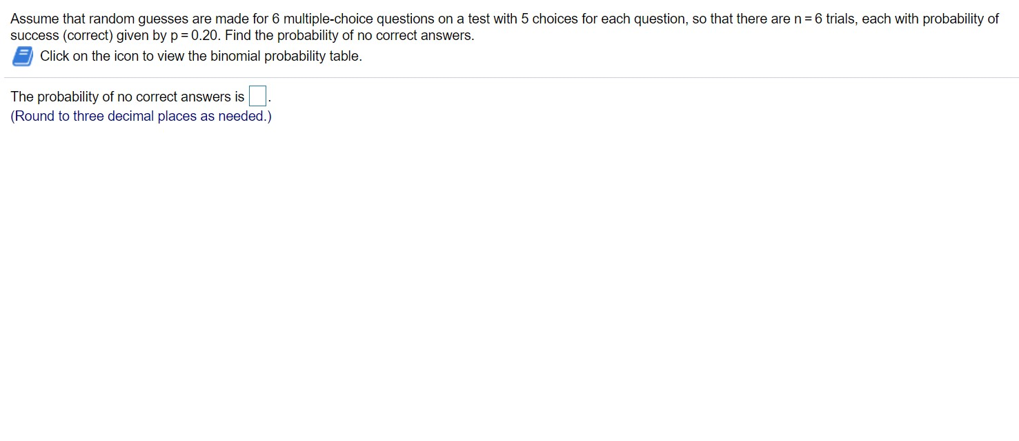 Solved Assume that random guesses are made for 6 | Chegg.com