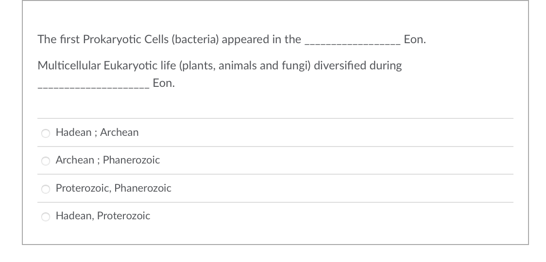 Solved The first Prokaryotic Cells (bacteria) appeared in | Chegg.com