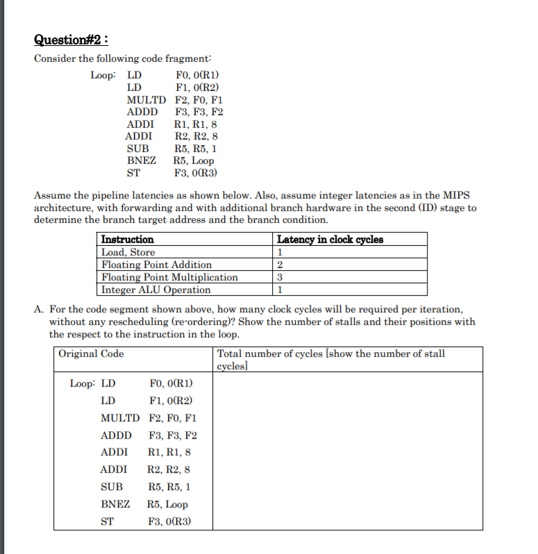 1 Question#2: Consider the following code fragment: | Chegg.com