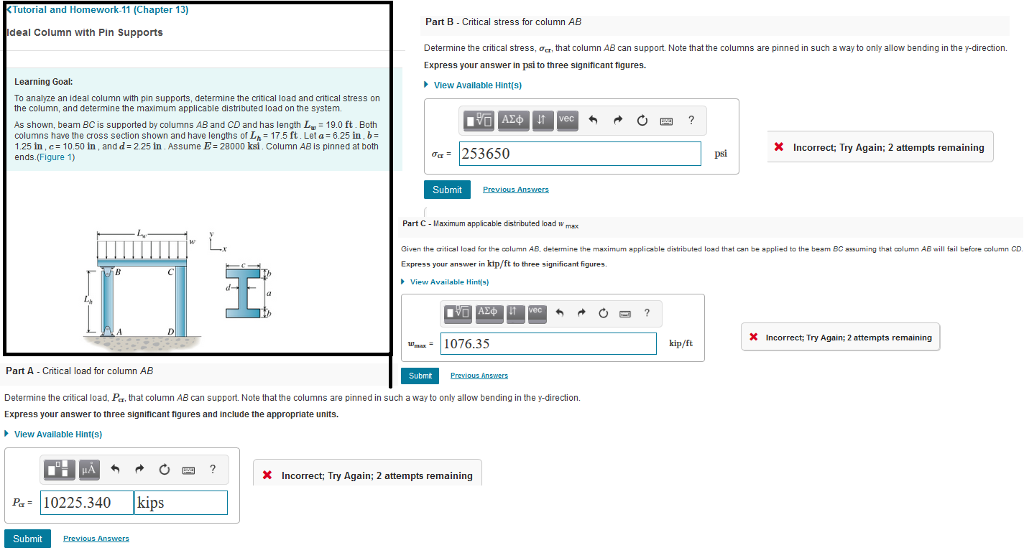 Solved To analyze an ideal column with pin supports, | Chegg.com