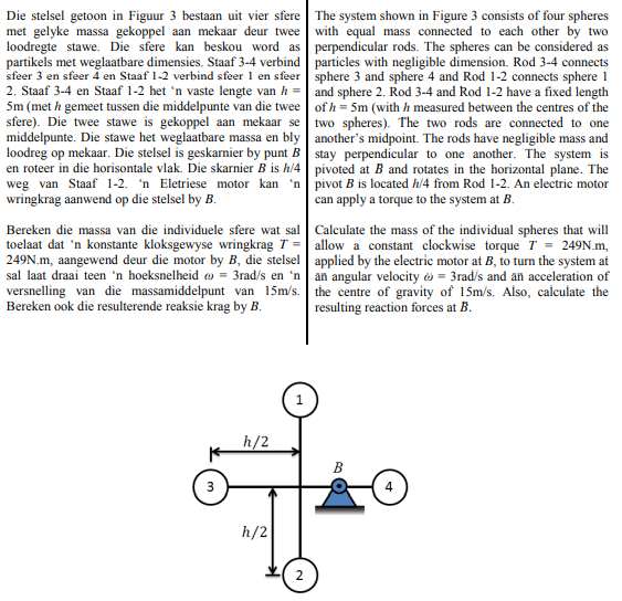 Solved Die stelsel getoon in Figuur 3 bestaan uit vier sfere | Chegg.com