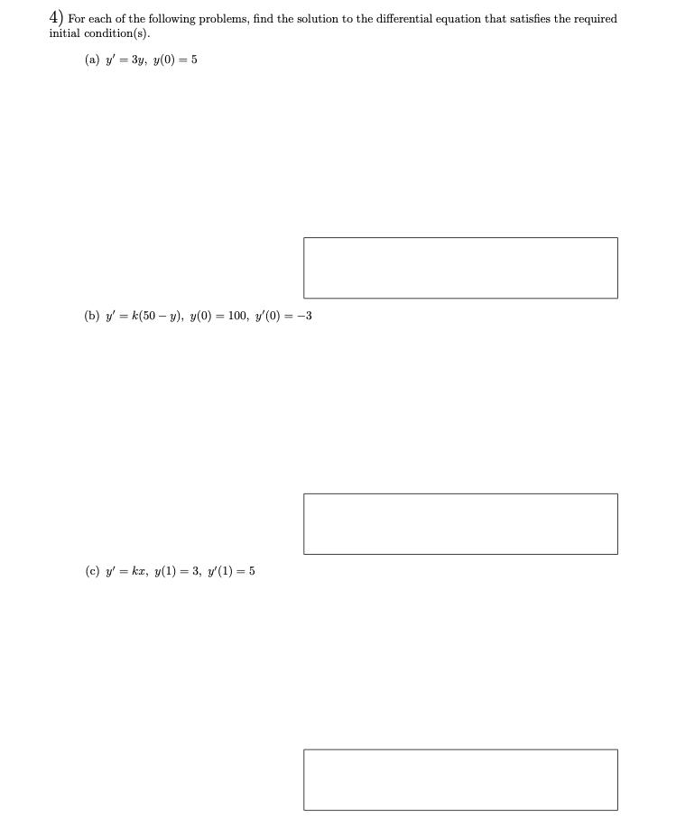 Solved For each of the following problems, find the solution | Chegg.com