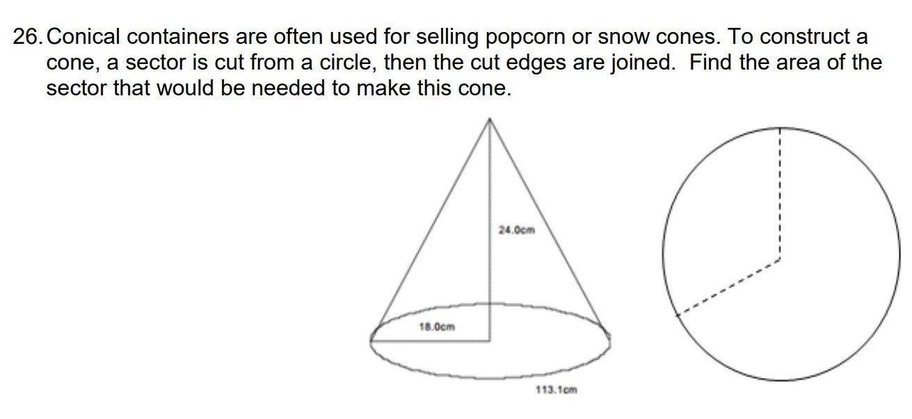 Solved 26. Conical containers are often used for selling | Chegg.com