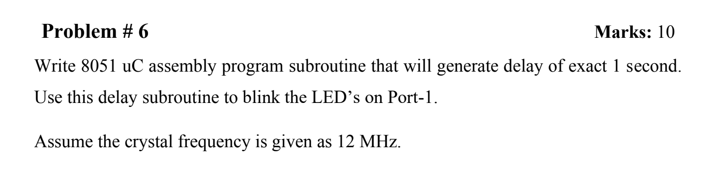 Solved Problem 6 Marks 10 Write 8051uc Assembly Program 