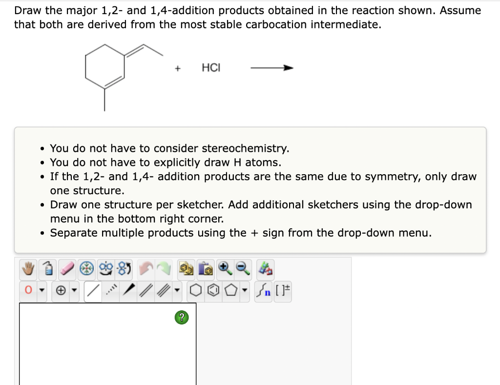  Solved Draw The Major 1 2 And 1 4 addition Products Ob
