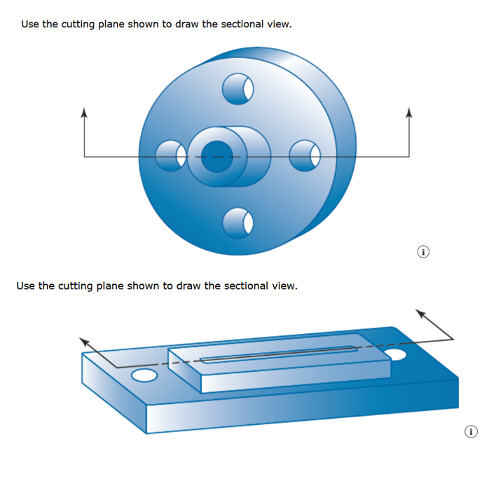 Solved Use the cutting plane shown to draw the sectional | Chegg.com