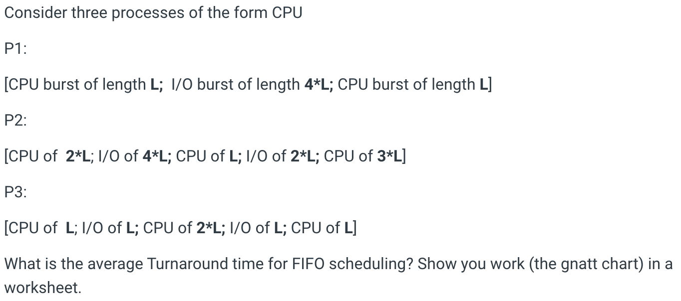 Solved Consider three processes of the form CPU P1: [CPU | Chegg.com