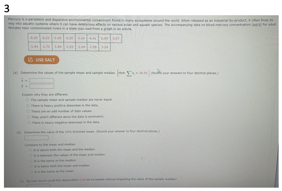 Solved Mercury is a persistent and dispersive environmental | Chegg.com