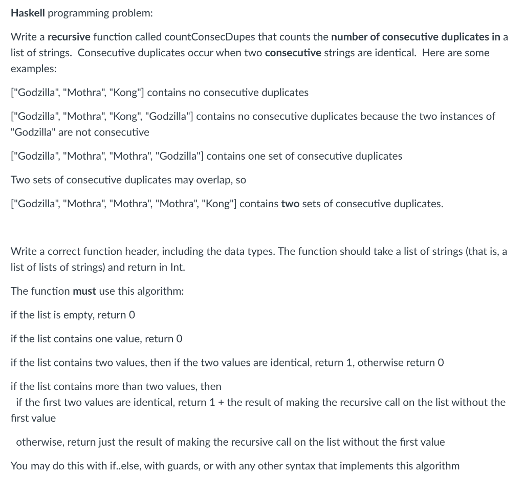 Solved PLEASE HELP WITH HASKELL, I'LL DEFINITELY UPVOTE IF | Chegg.com