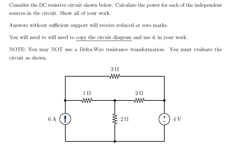 Solved Consider the DC resistive circuit shown below. | Chegg.com