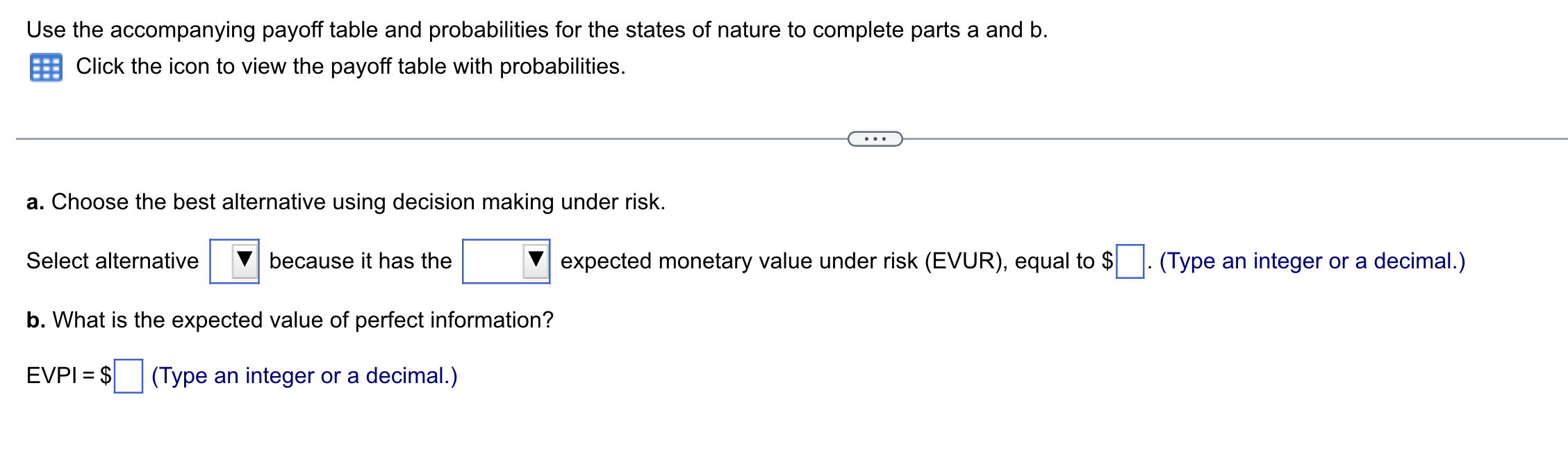 Use the accompanying decision tree to complete parts | Chegg.com