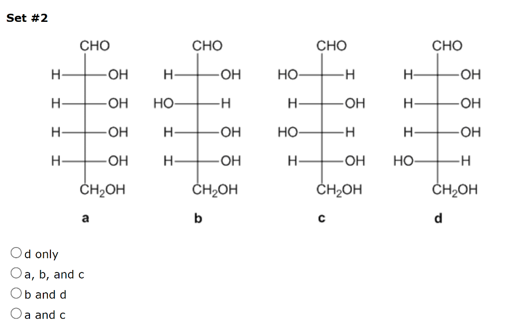 Solved Which of the following sugars are L-hexoses? Set \#1 | Chegg.com