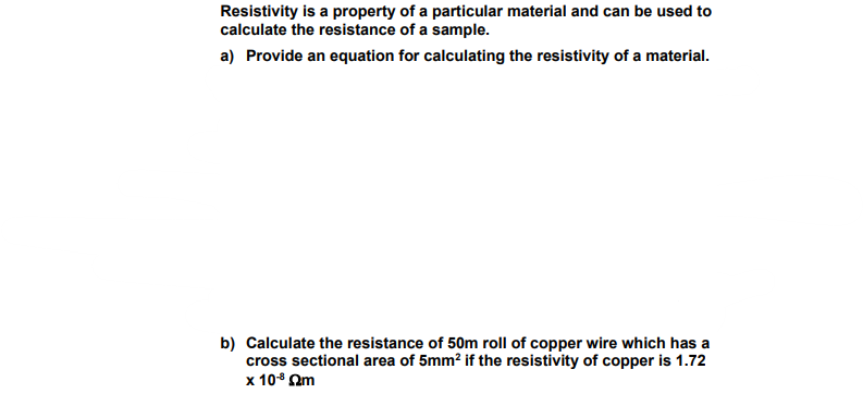 Solved Resistivity is a property of a particular material | Chegg.com