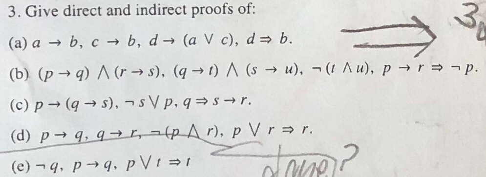 Solved 3. Give direct and indirect proofs of: (a) ab, cb, | Chegg.com