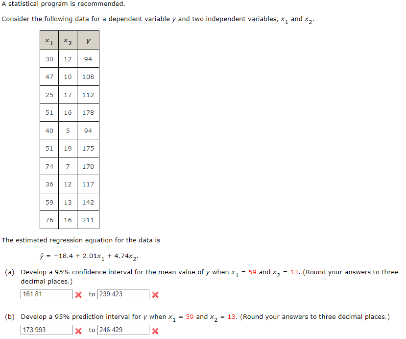 Solved A statistical program is recommended. Consider the | Chegg.com