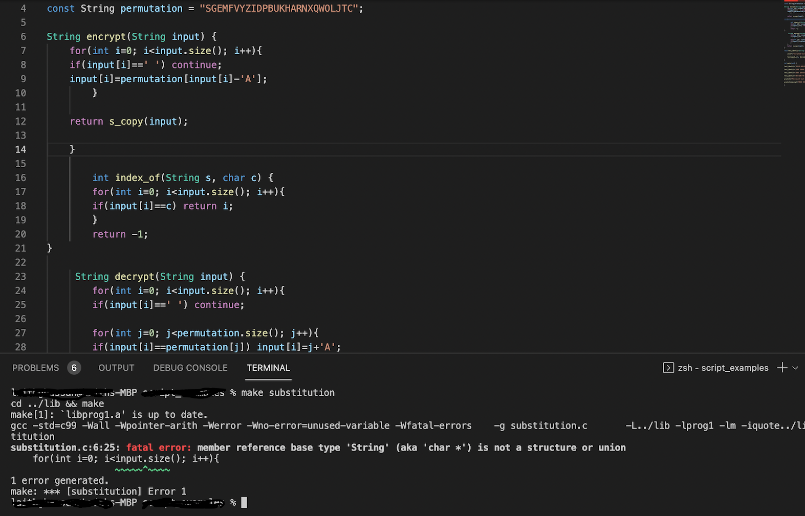 Solved const String permutation = | Chegg.com