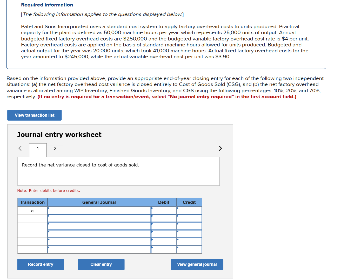 Solved Required information [The following information | Chegg.com