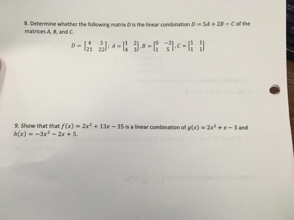 Solved 5A 2B- C of the 8. Determine whether the following | Chegg.com