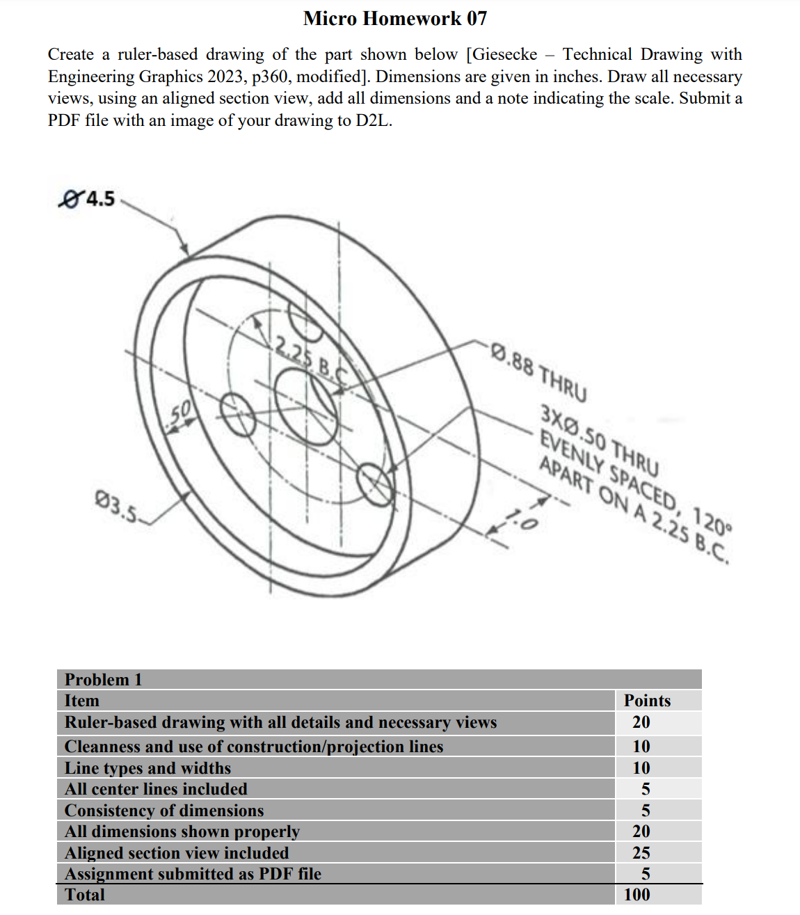 Solved Create a ruler-based drawing of the part shown below | Chegg.com