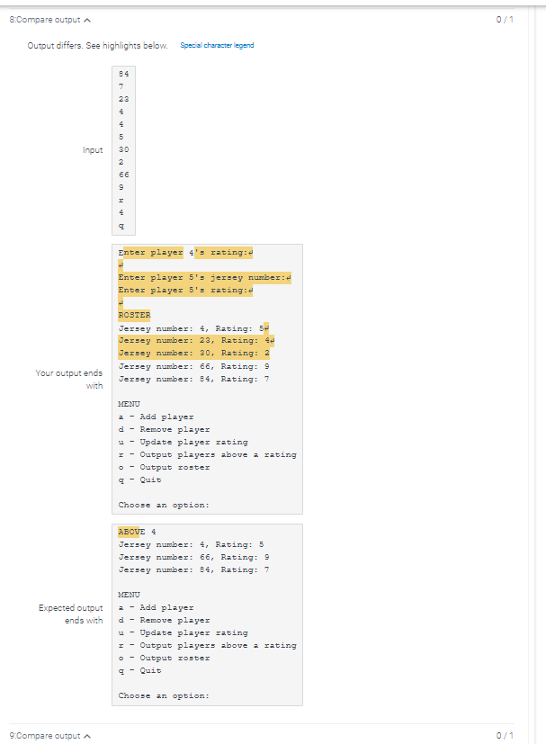 Solved 7.22.1: LAB*: Program: Soccer team roster | Chegg.com