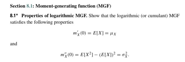 Solved Section 8 1 Moment Generating Function Mgf 8 1