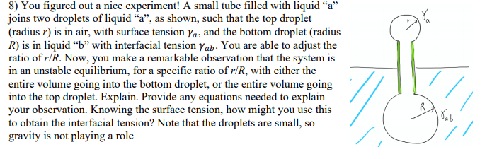 Solved Pa 8) You figured out a nice experiment! A small tube | Chegg.com