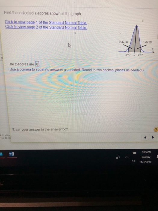 Solved Find the indicated z-scores shown in the graph. Click | Chegg.com