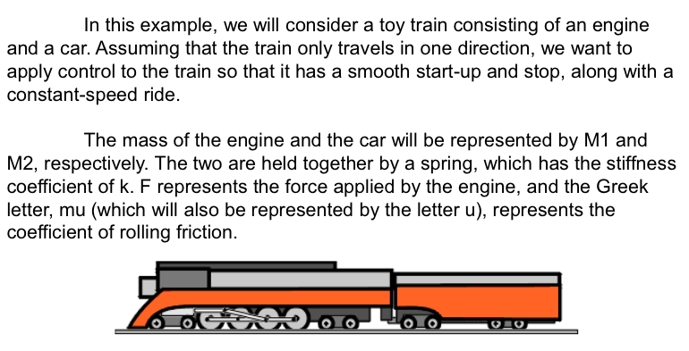 Solved In this example, we will consider a toy train | Chegg.com