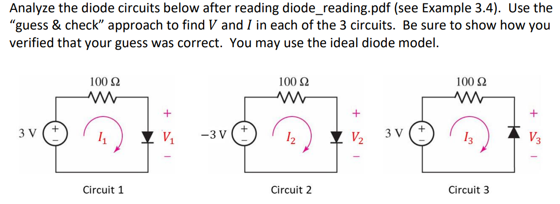 Solved Analyze the diode circuits below after reading | Chegg.com