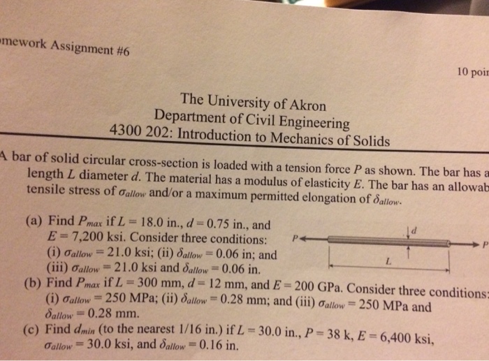 Solved mework Assignment #6 10 poir The University of Akron | Chegg.com