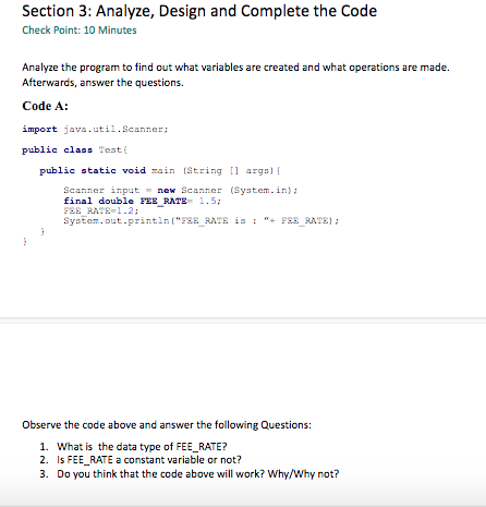 Solved Section 1: Hand Tracing Code Check Point 30 Minutes A | Chegg.com