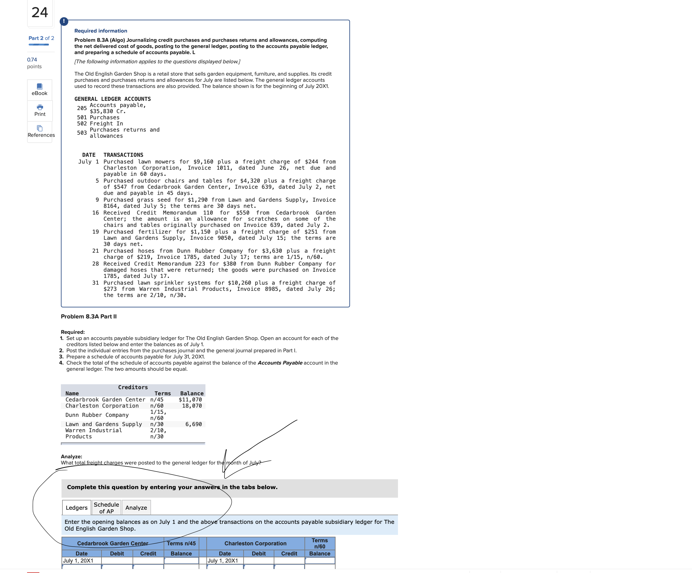 Solved Required information Problem 8.3A (Algo) Journalizing | Chegg.com
