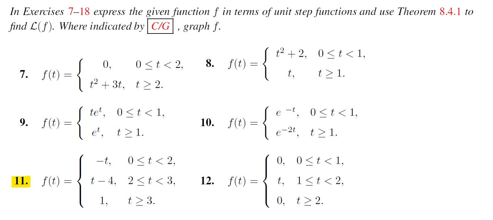 Solved In Exercises 7-18 express the given function f in | Chegg.com
