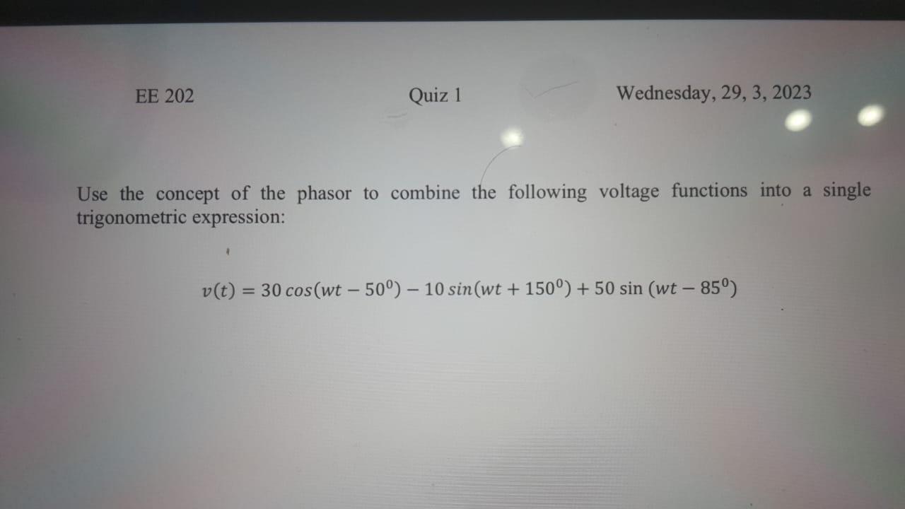 Use the concept of the phasor to combine the | Chegg.com