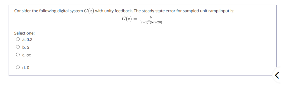 Solved Consider the following digital system G(2) with unity | Chegg.com