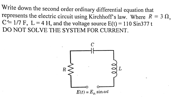 Solved Write down the second order ordinary differential | Chegg.com