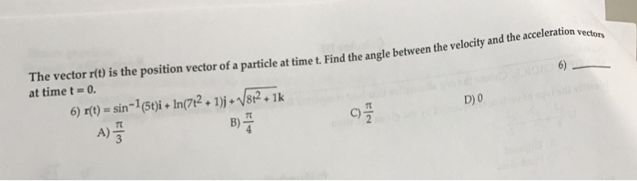 Solved The vector r(t) is the position vector of a particle | Chegg.com