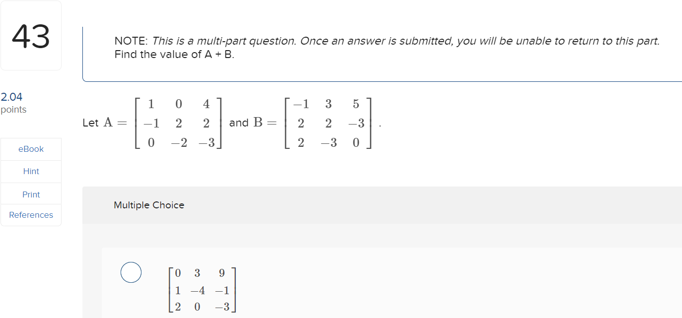 Solved NOTE: This is a multi-part question. Once an answer | Chegg.com