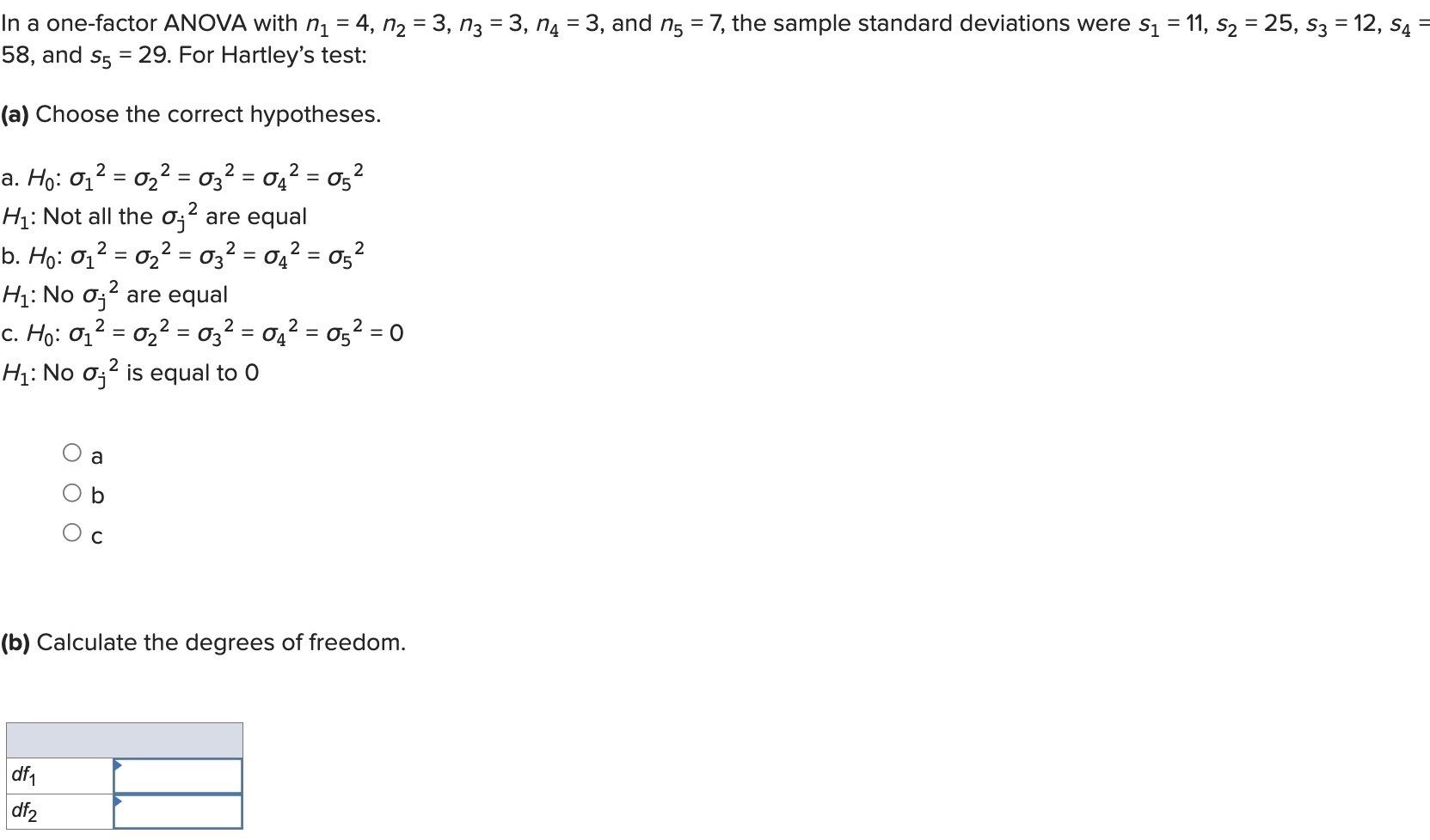 Solved In a one-factor ANOVA with n1=4,n2=3,n3=3,n4=3, and | Chegg.com