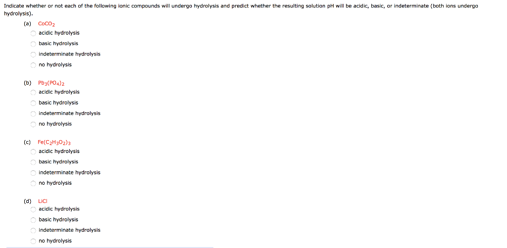Solved Indicate whether or not each of the following ionic | Chegg.com
