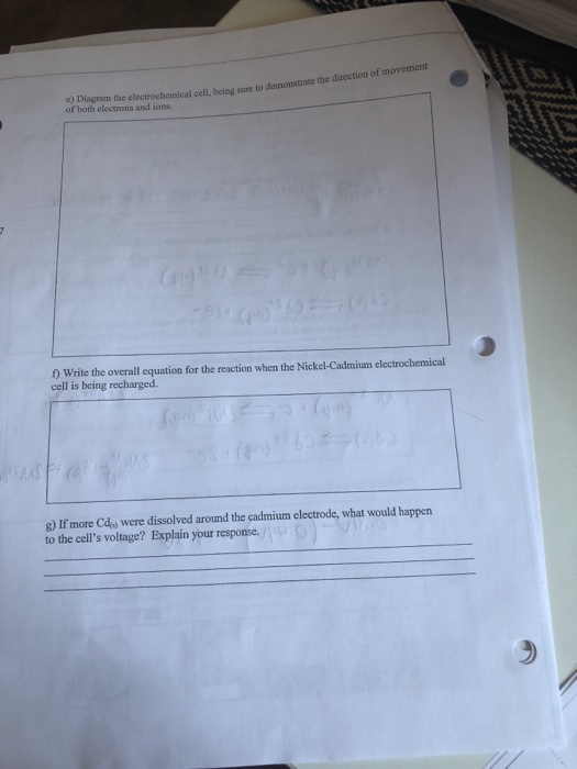 Solved o Donyrm the electrochemical ell being sare to | Chegg.com