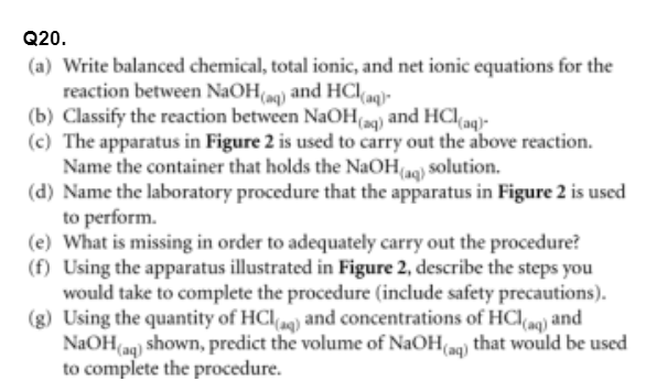 Solved Q20. (a) Write balanced chemical, total ionic, and | Chegg.com