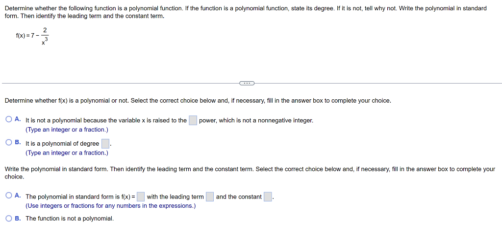 Solved Determine whether the following function is a | Chegg.com