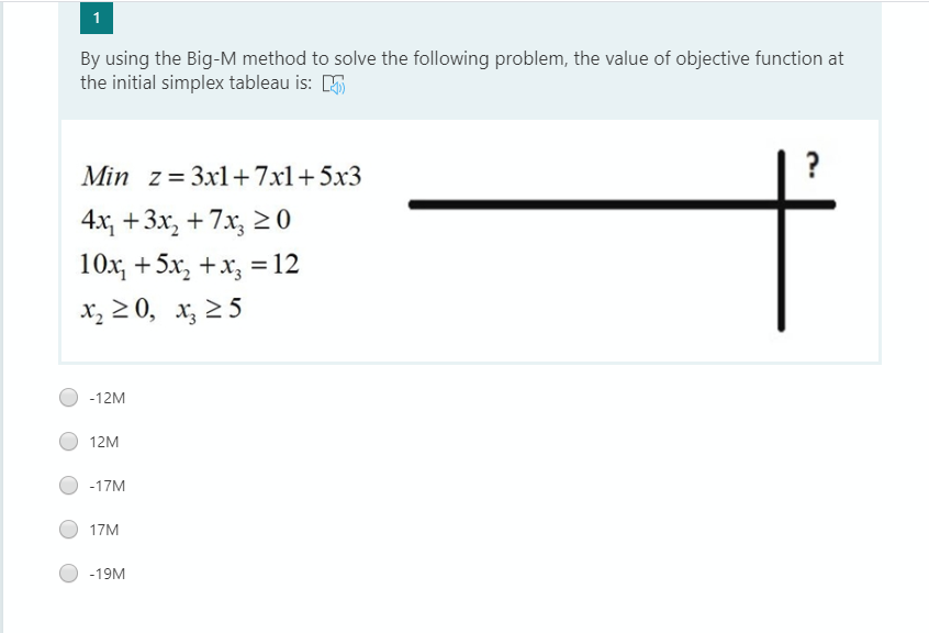Solved By using the Big-M method to solve the following | Chegg.com
