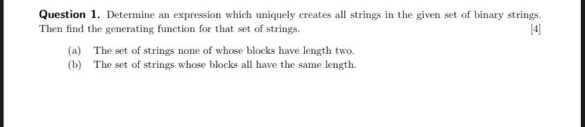 Solved Question 1. Determine an expression which uniquely | Chegg.com